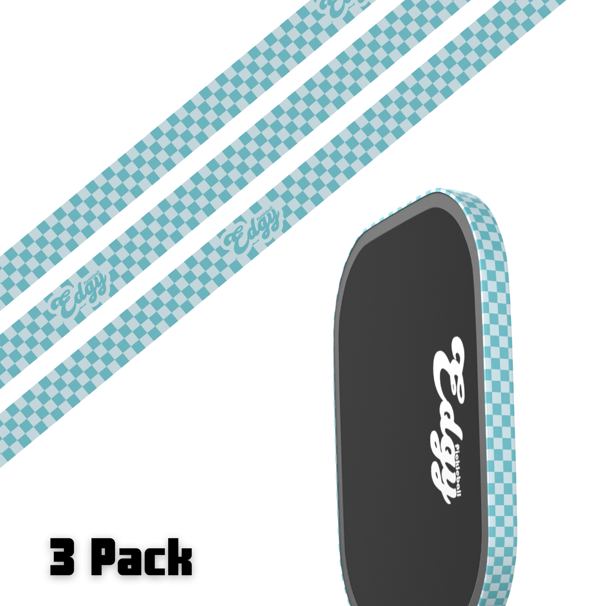 Mint Checkers Edge Tape (3 pack) - Pickleball Paddle Edge Tape – Edgy ...