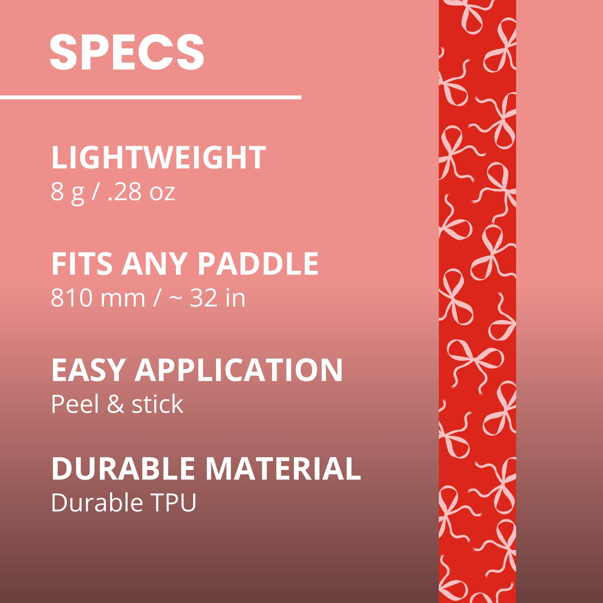 Pink Bows Edge Tape (3 pack) - Pickleball Paddle Edge Tape – Edgy ...